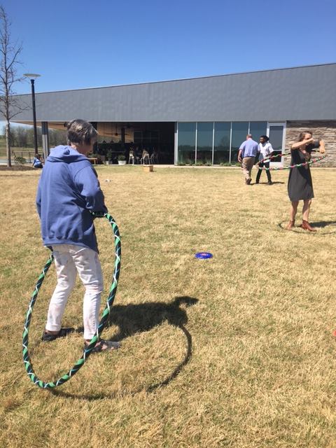My mo, 80 years old and Molly hula hooping – Life with Chip and Molly